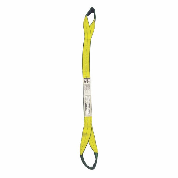 Mazzella 2" x 3' Long 1-Ply Twisted Eye Flat Web Sling, 3,200 lbs ...