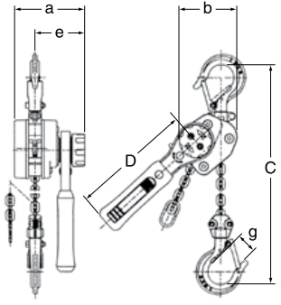 Harrington LX Mini Lever Puller Hoist, 1/4 Ton Capacity, 5' Lift, LX003 ...