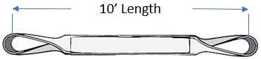 Mazzella 2" x 10' long 2 ply Flat Web Sling, Twisted Eye, 6,400 lbs ...